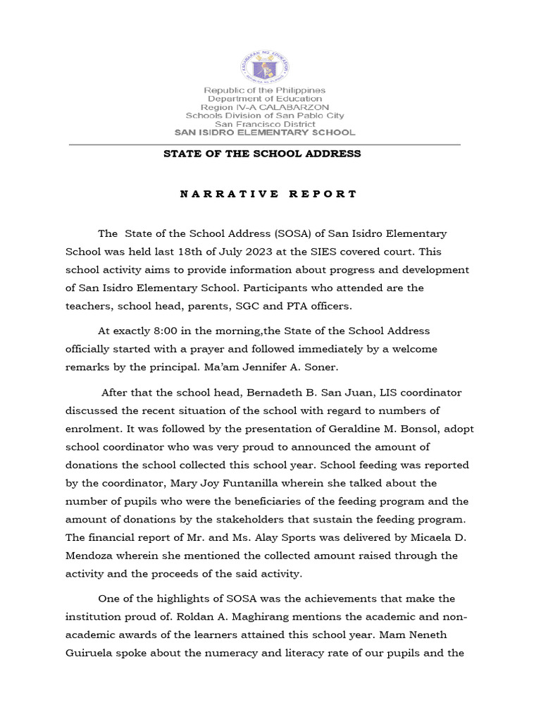 Sosa Narrative | PDF | Wellness