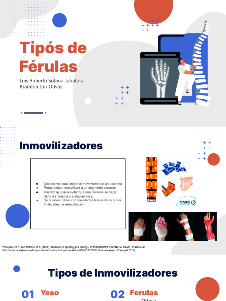 Tipós de Férulas | PDF | Sistema musculoesquelético | Extremidades ...