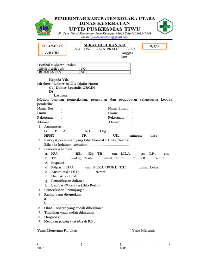 Format Rujukan KIA | PDF