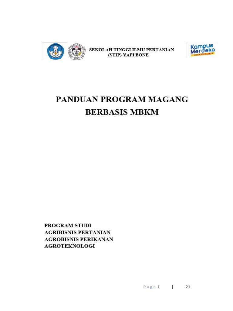 Panduan-Program-Magang-Berbasis-MBKM - STIP YAPI BONE | PDF
