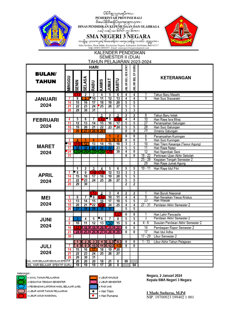 Kaldik Smanta Semster Genap 2023-2024 | PDF