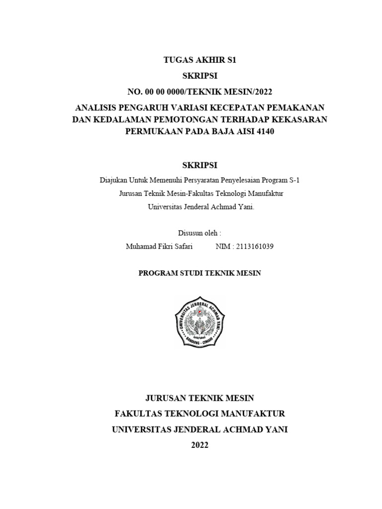 Draft TA - 2113161039 - Muhamad Fikri Safari | PDF