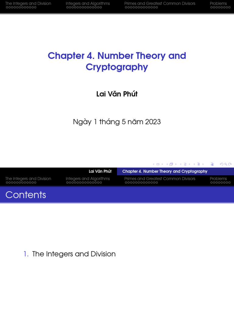 Chapter 4. Number Theory and Cryptography | PDF | Prime Number ...