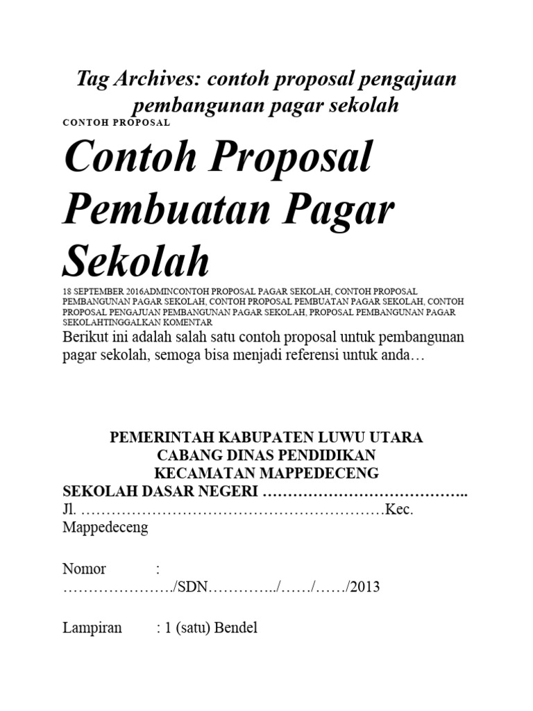Proposal Pagar Sekolah | PDF
