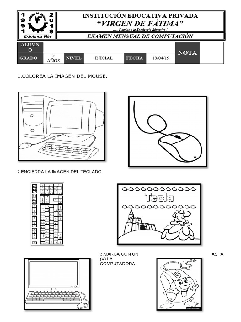 Carátula Examen Computación 3er Bimestre | PDF