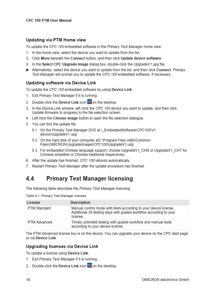 CPC 100 PTM Software Update Guide | PDF | Online And Offline | Computer ...