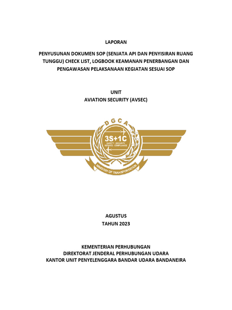 Laporan Dokumen SOP, Checklist Logbook Keamanan Dan Keselamatan ...