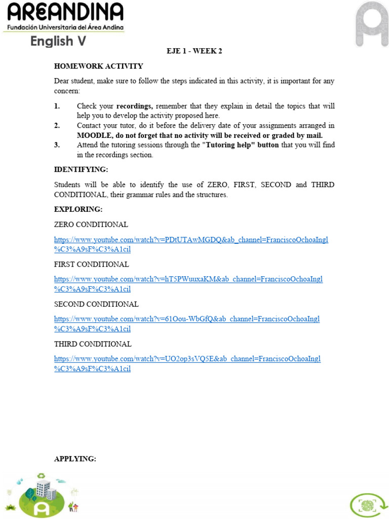 English 5 - EJE 1 - Week 2 | PDF