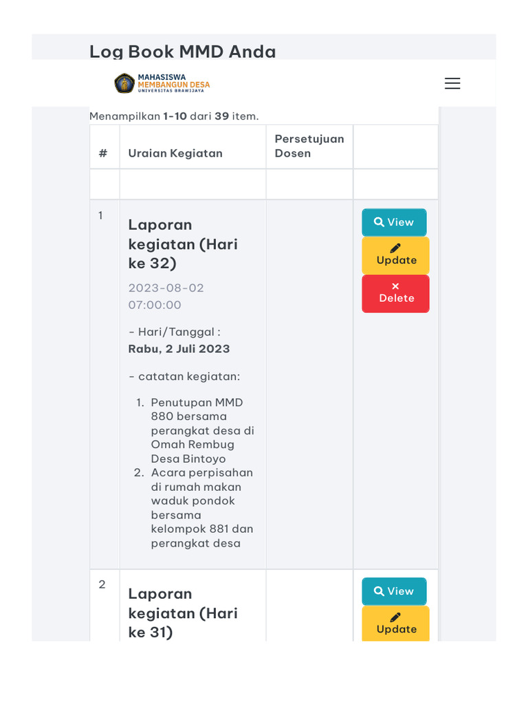 Log Book MMD Anda | PDF