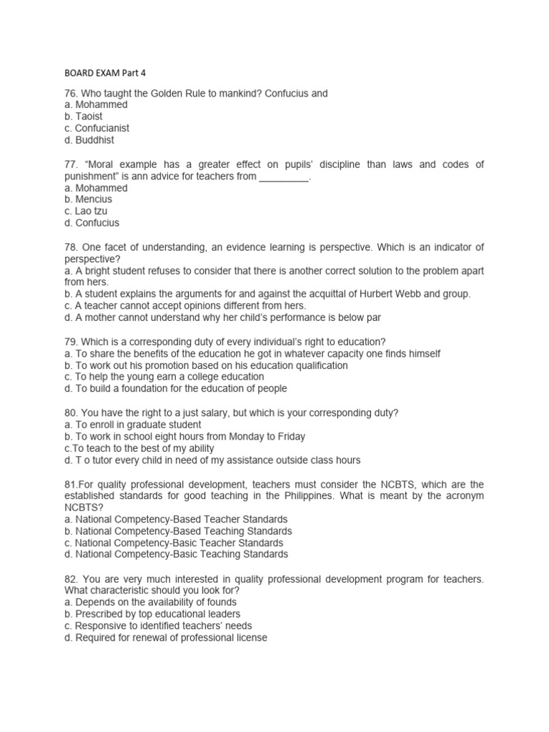 BOARD EXAM Part 4 | Download Free PDF | Teachers | Learning