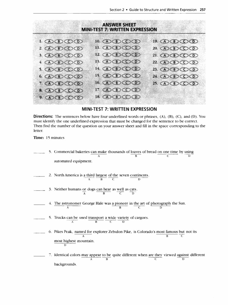 Mini Test 7 Grammar | PDF