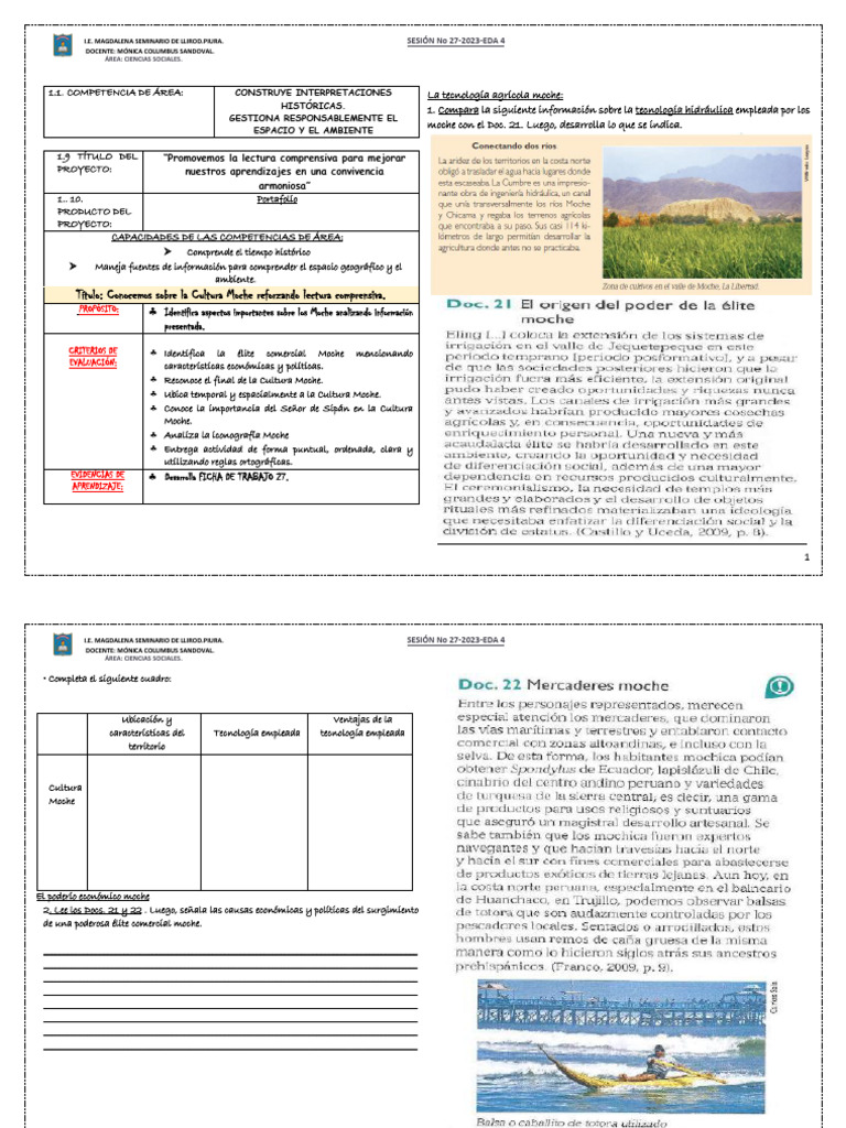 Sesion CCSS 1° #27 Eda 4 (Ficha de Trabajo) .. | PDF
