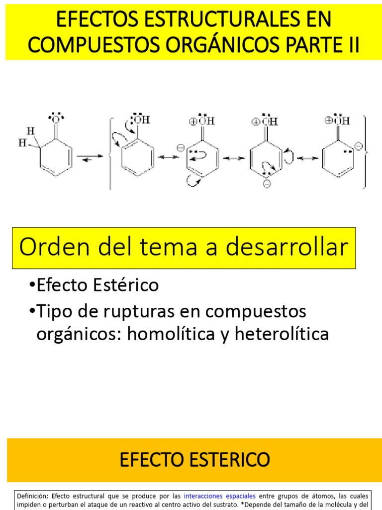 TEMA 15 Efectos Estructurales en Compuestos Orgánicos Parte 2 Rupturas ...