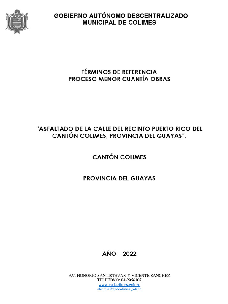 Gobierno Autónomo Descentralizado Municipal de Colimes: Av. Honorio ...