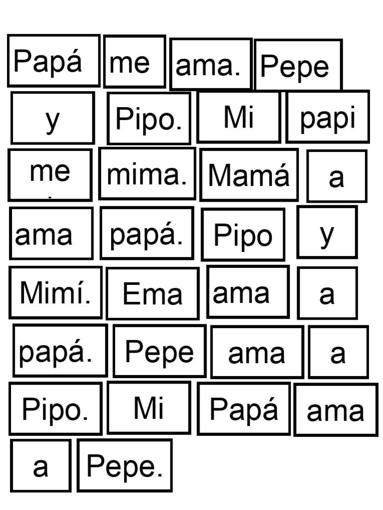 Sílabas Móviles de Las Oraciones. de La Letra P 01-06-21 | PDF