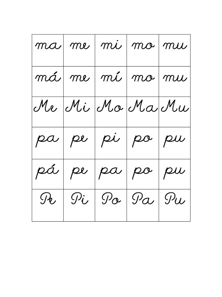Sílabas Móviles De La Letra M Y P Silabas 27 05 21 1 Pdf