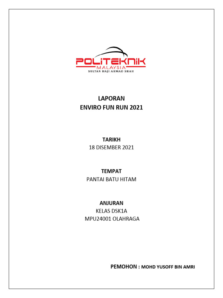 Laporan Enviro Fun Run 2021 | PDF