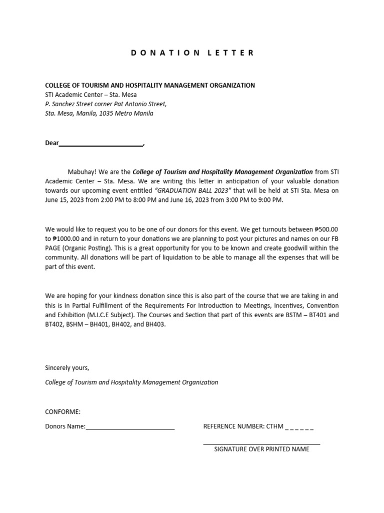 Donation Letter | PDF