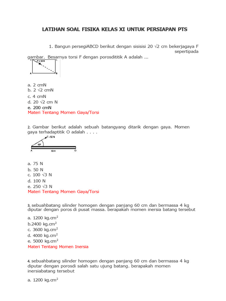 Soal PTS Fisika | PDF