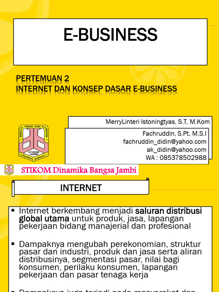 P-1 Internet Dan Konsep Dasar E-Business | PDF
