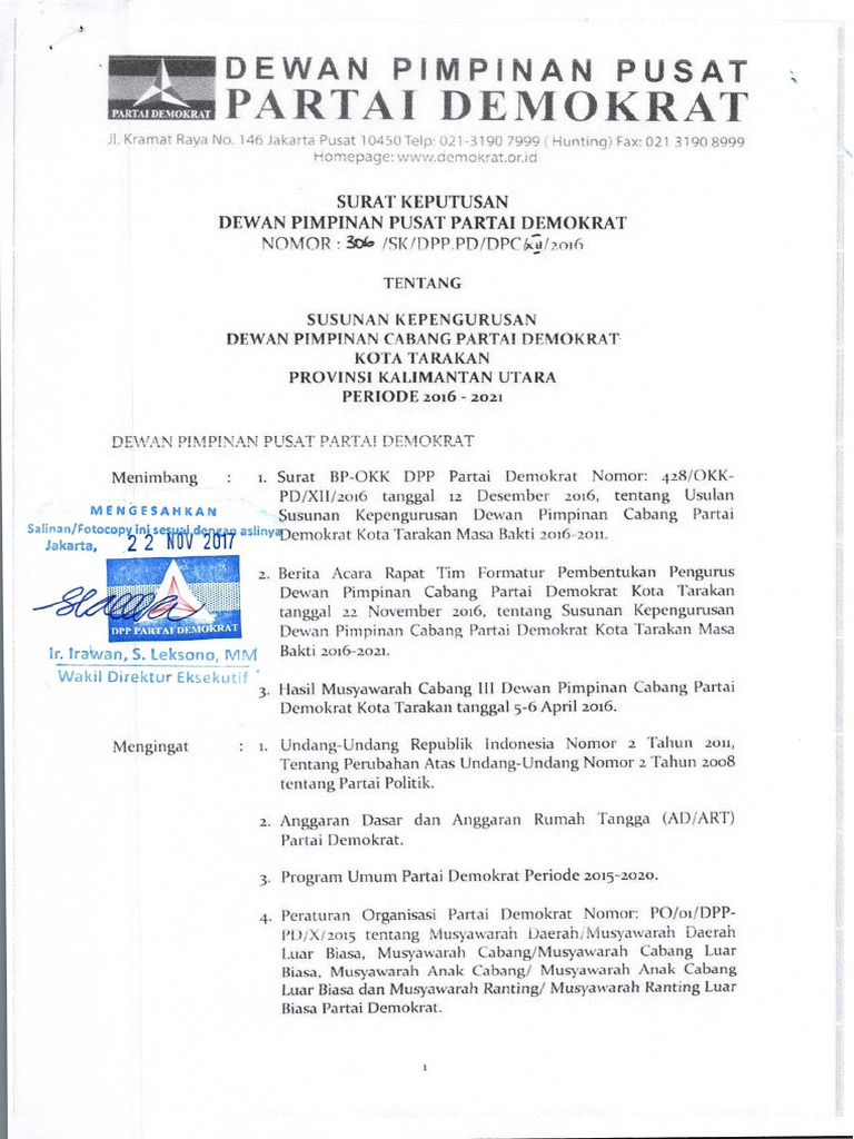 SK DPC Kota Tarakan | PDF