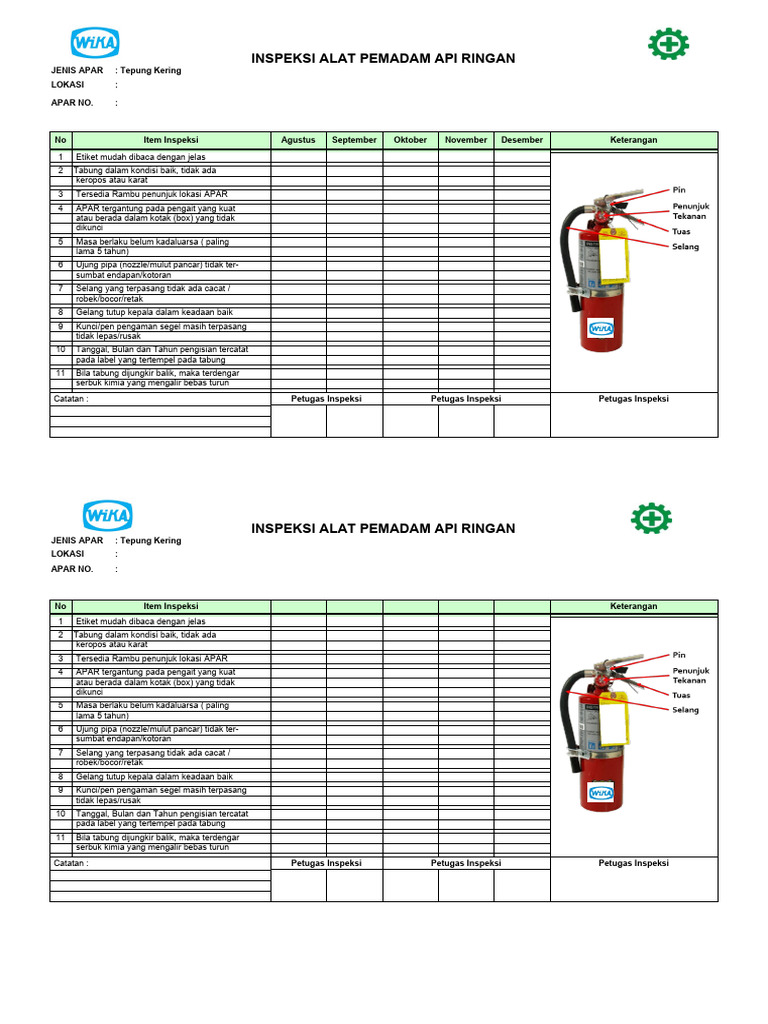 Form Ceklist APAR | PDF
