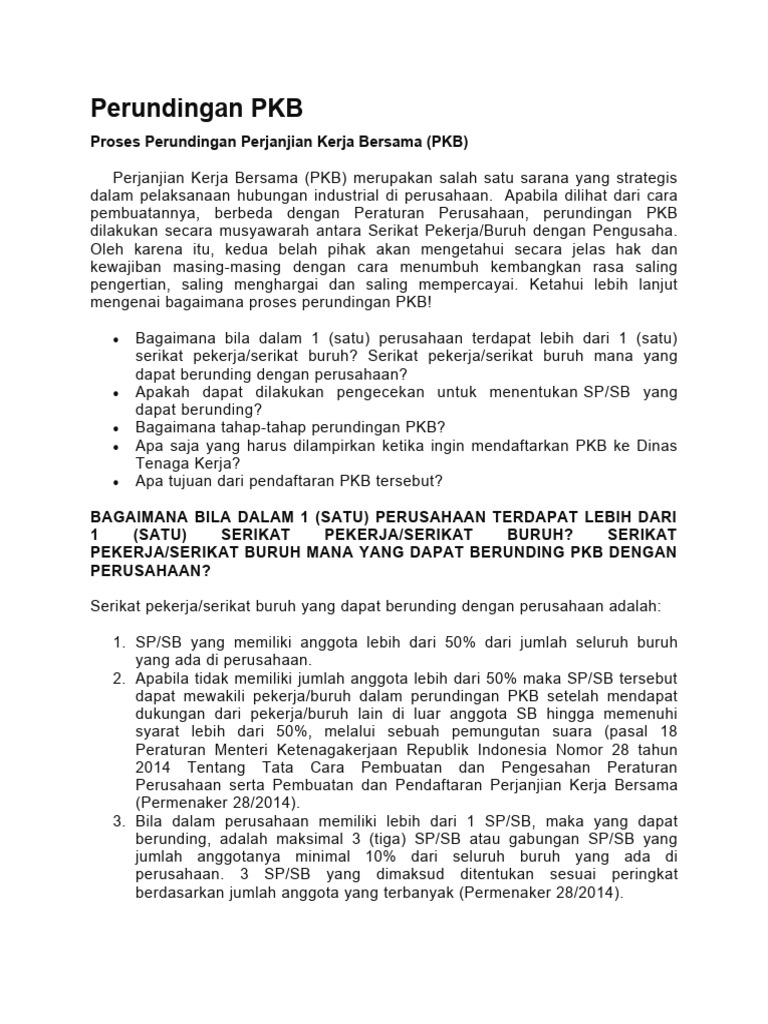 Panduan Perundingan PKB | PDF | Hukum