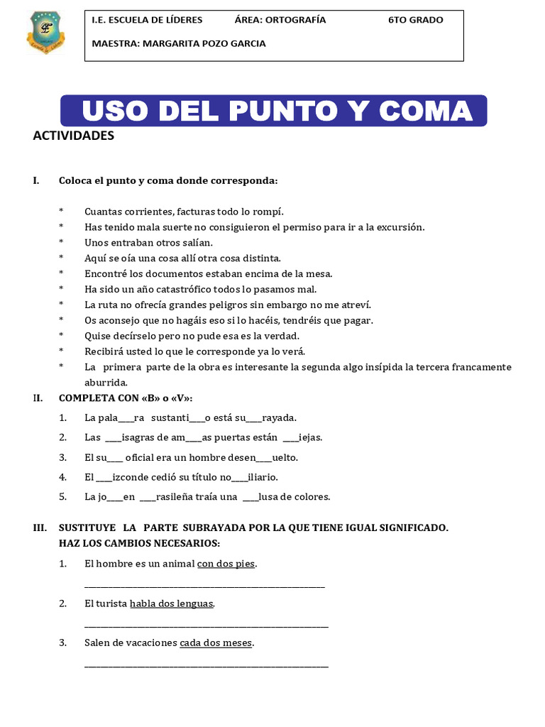 Ortografia de 6to Grado | PDF