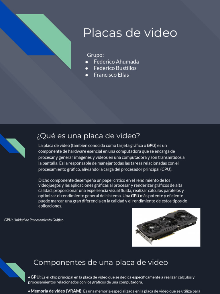 Presentación TP Hardware, Placas de Video | PDF