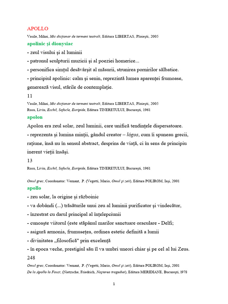 Conspecte - Apollo Si Dionysos 4 | PDF