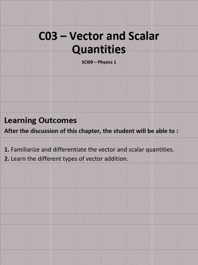 Vector Scalar Quantities | PDF