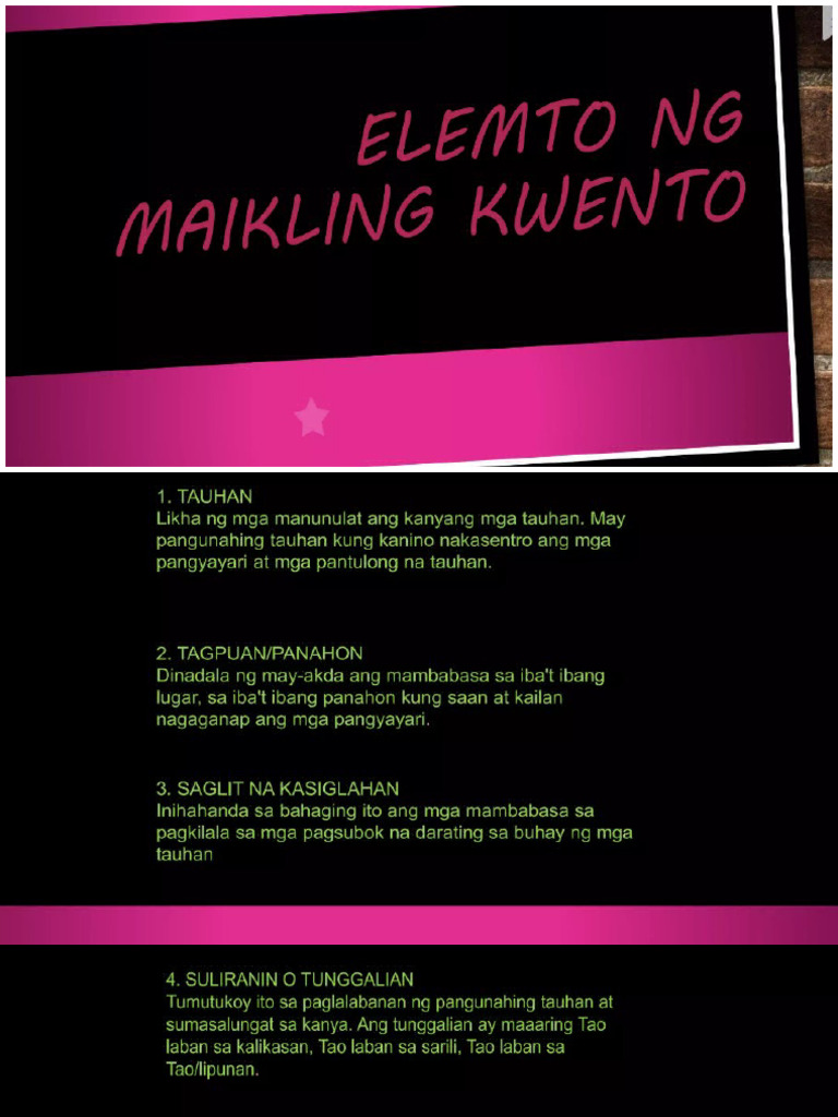 Elemento NG Maikling Kwento | PDF