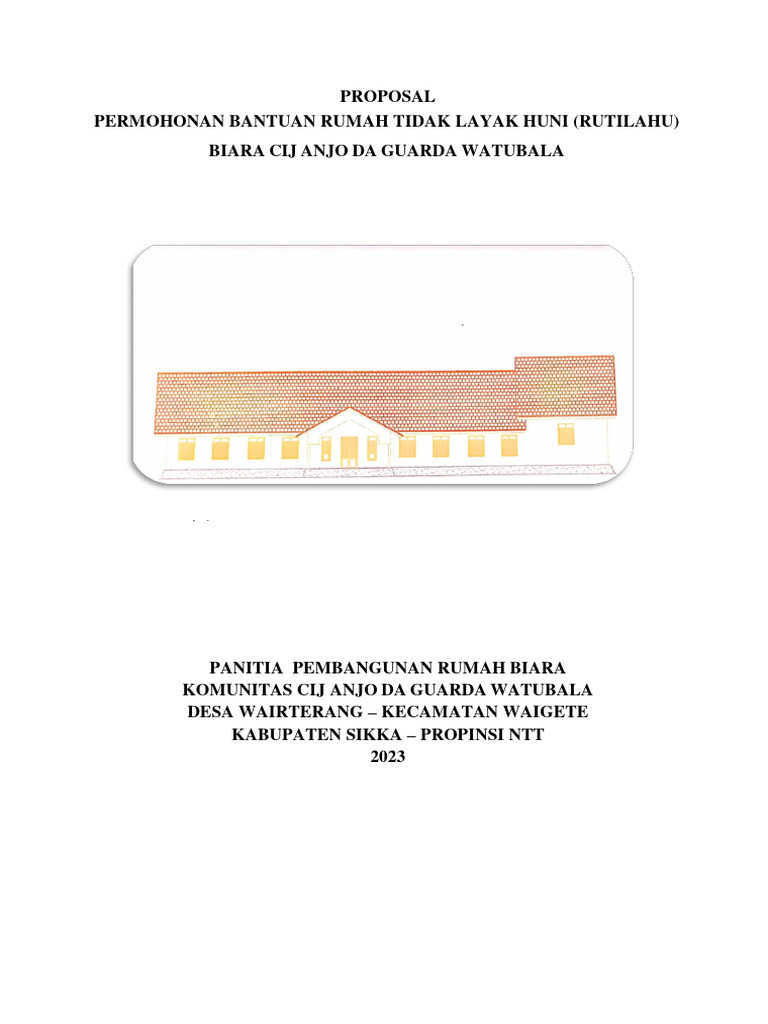Proposal RTLH Rumah Cij Anjo Da Guarda Watubala | PDF | Griya & Taman