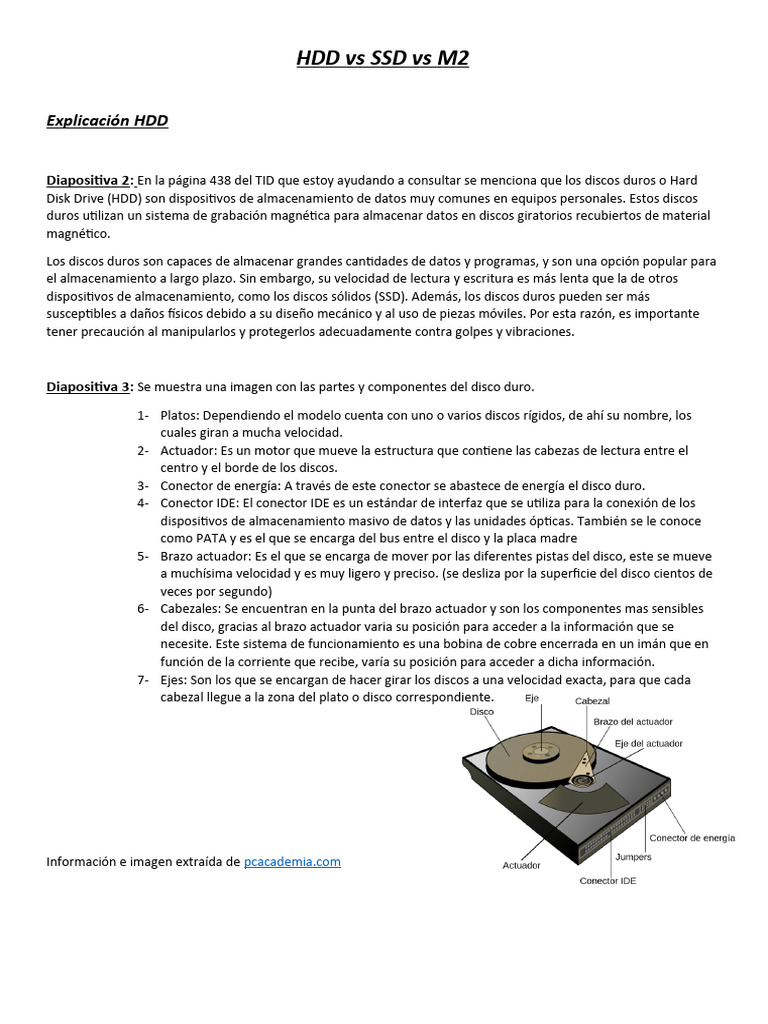 HDD Vs SSD Vs M2 | PDF | Disco duro | Unidad de estado sólido