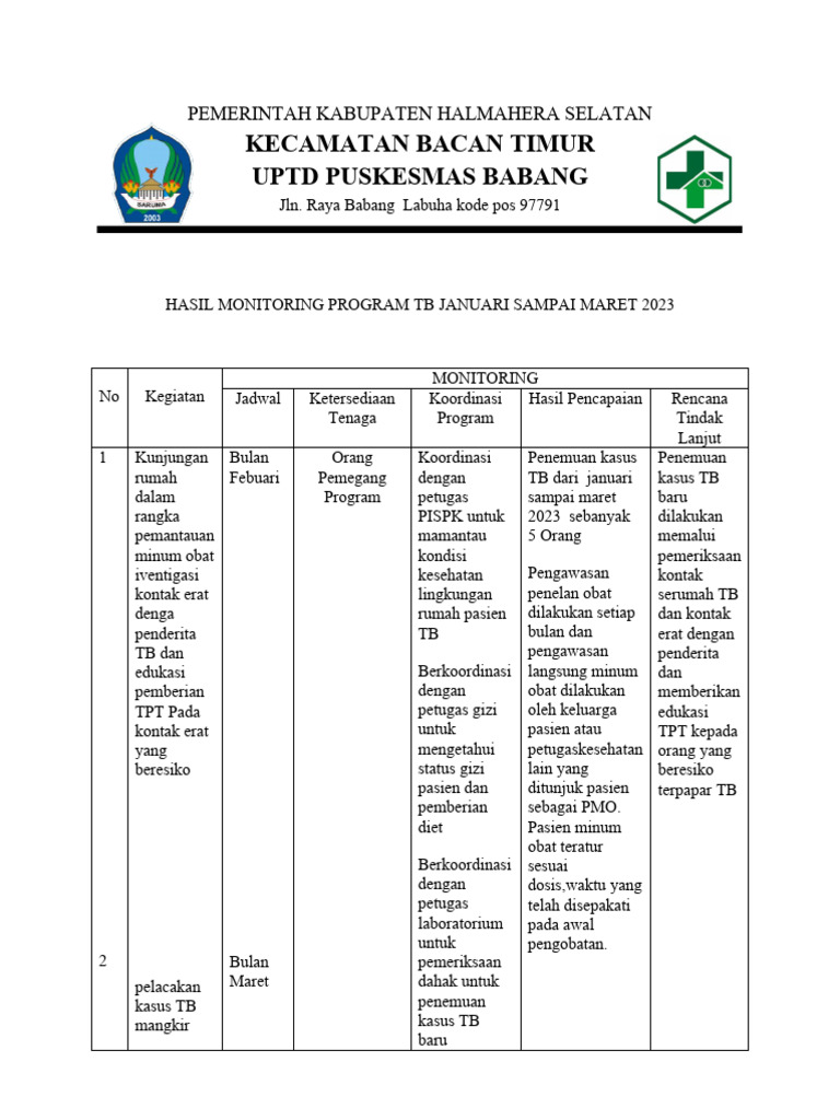 Upaya Program TB | PDF