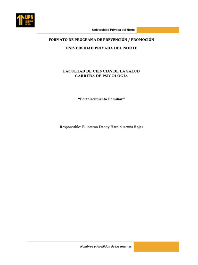 Esquema Programa Prevención | PDF | Sicología | Evaluación