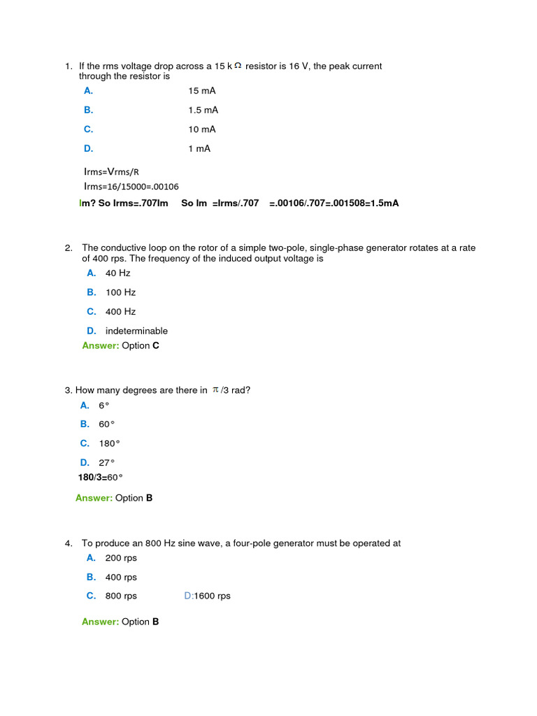 Alternating Current and Voltage | PDF | Amplitude | Root Mean Square