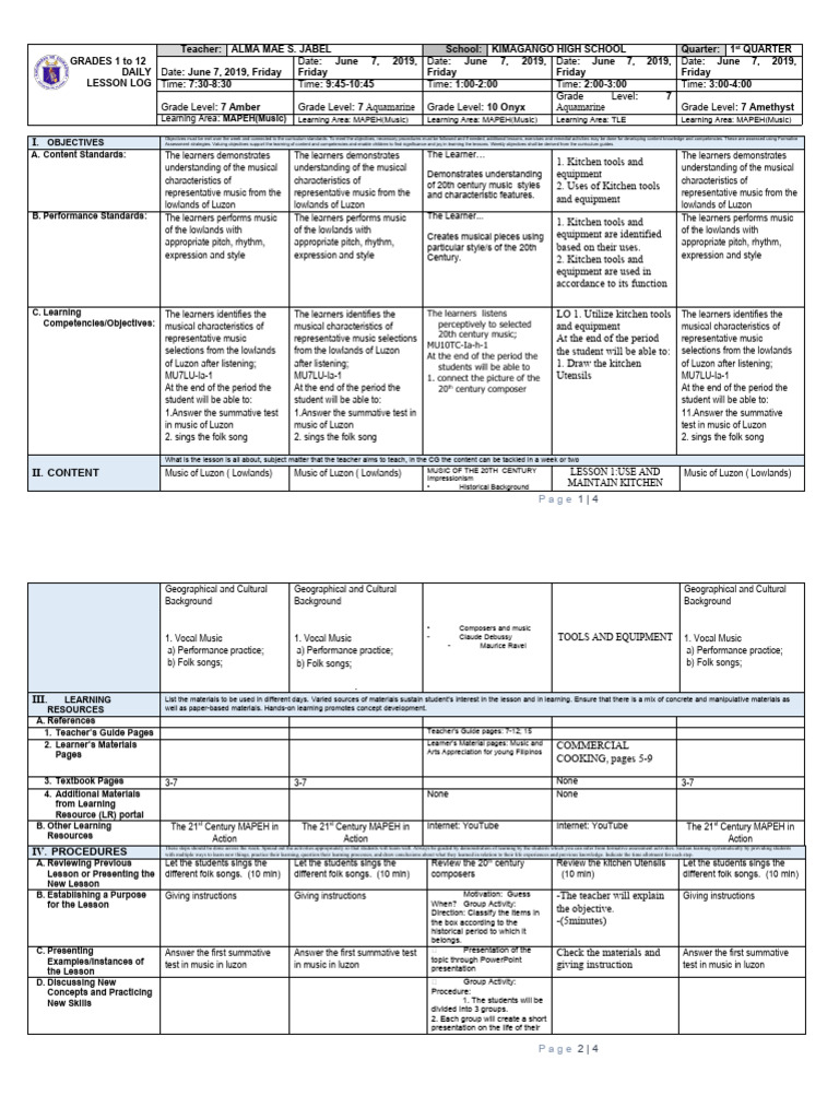 Lesson Plan 7 | PDF | Learning | Cognitive Psychology