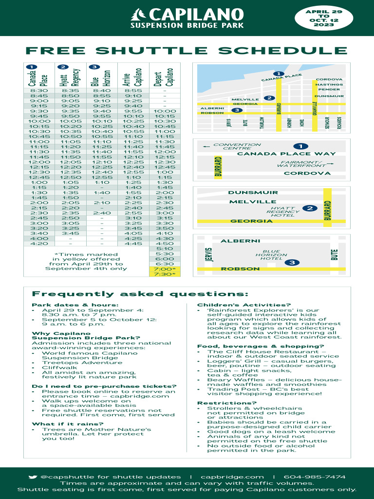 20 - Shuttle Bus Digital Schedule April 2023 - v3 | PDF