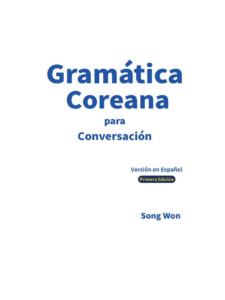 Gramatica Coreana para Conversacion | PDF