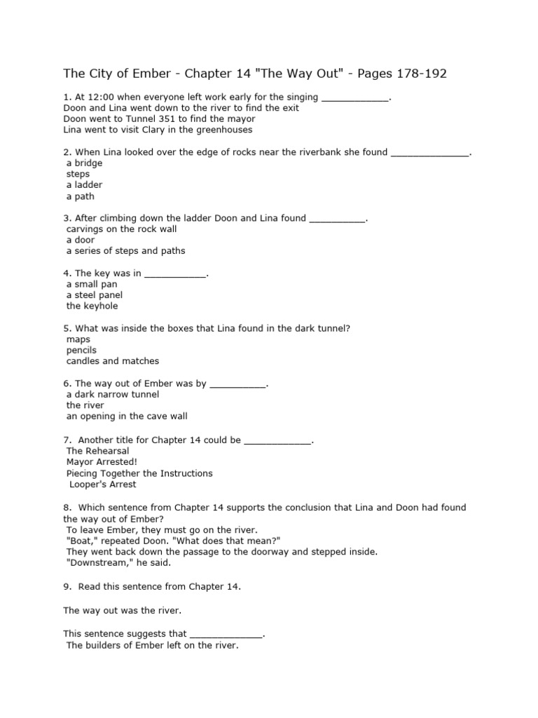 The City of Ember Chapter 14 | PDF