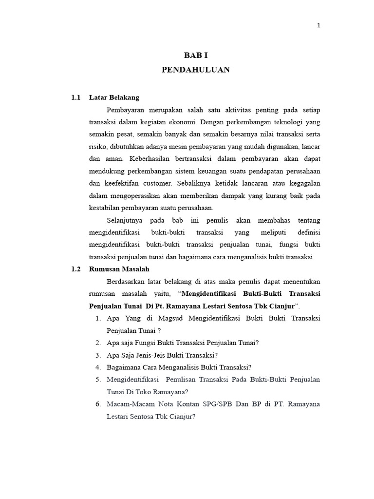 Identifikasi Bukti Transaksi Penjualan | PDF