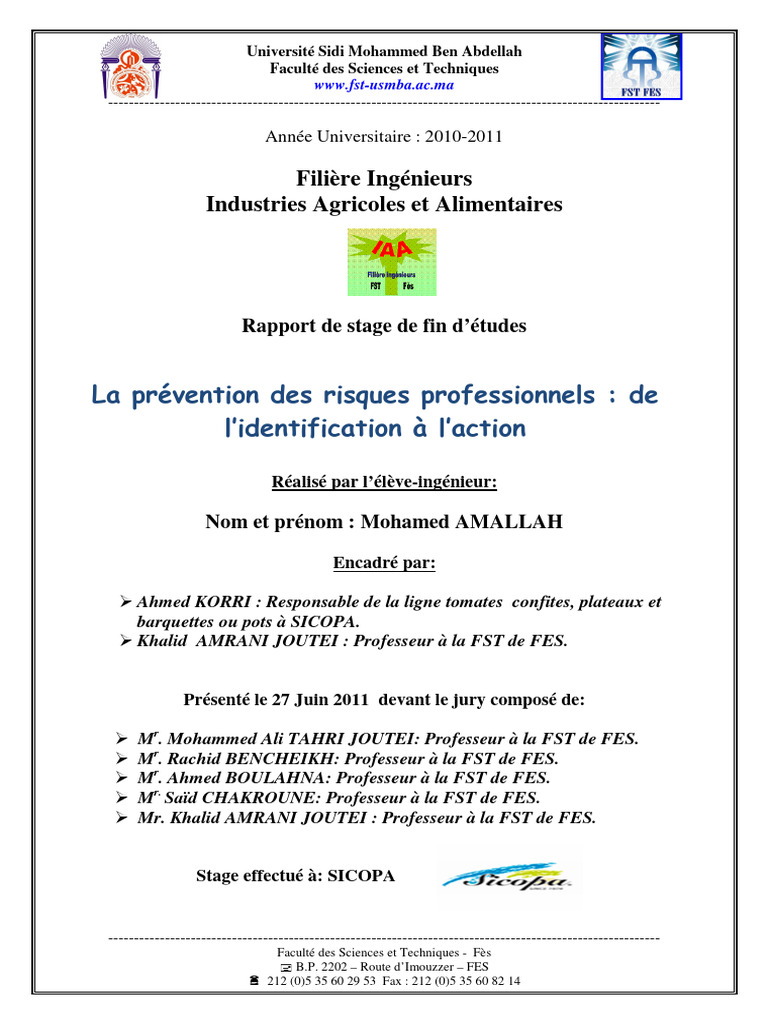 Prévention des Risques chez SICOPA | PDF | Risque | Business