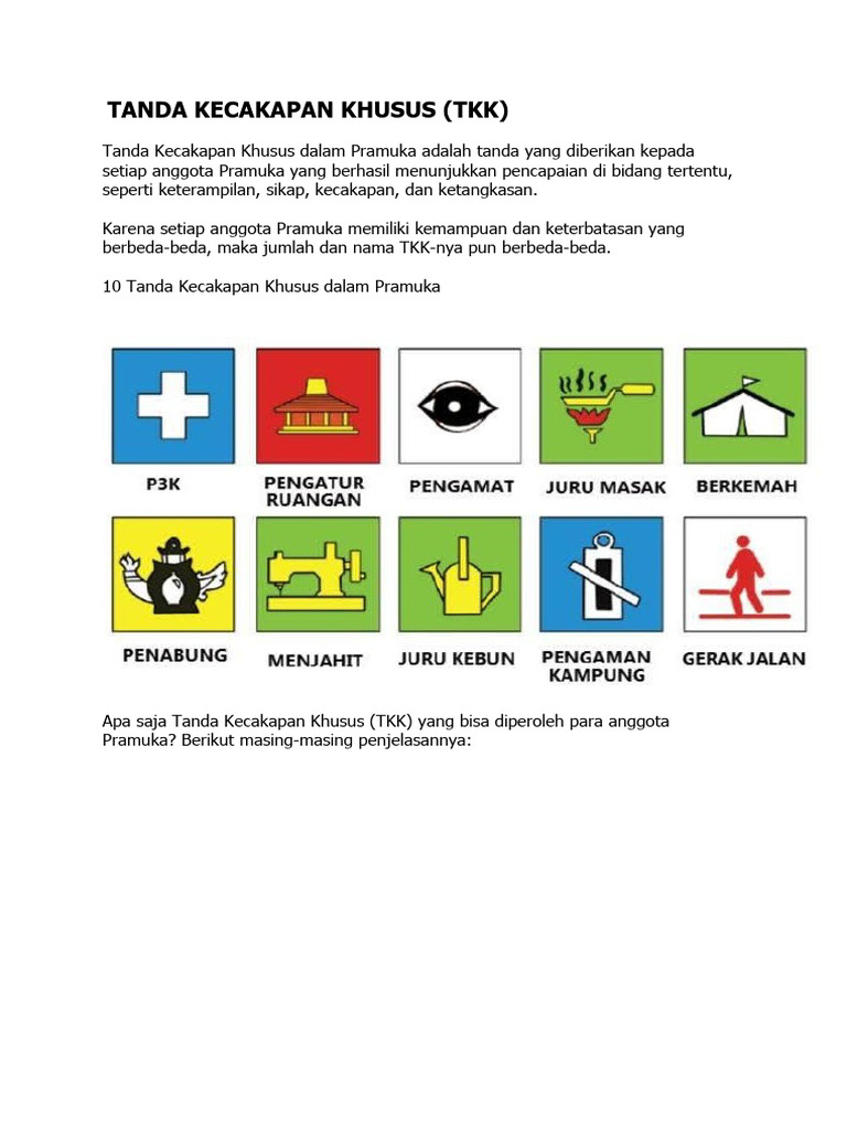 Tanda Kecakapan Khusus (TKK) | PDF | Sejarah