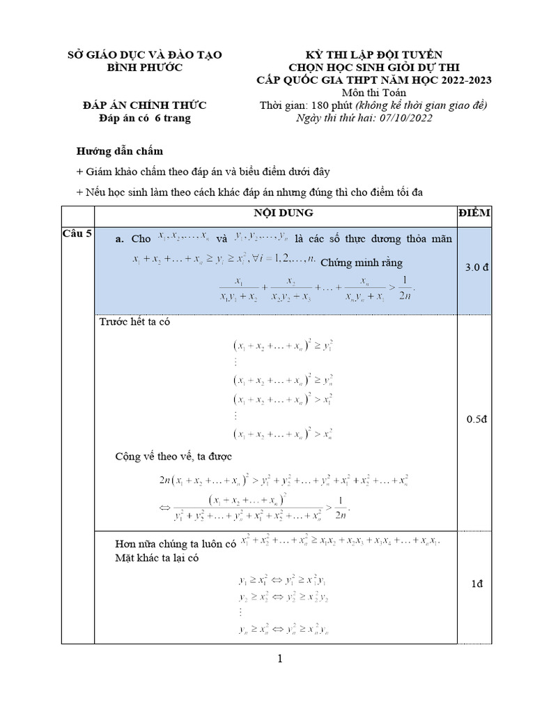 BinhPhuoc - PreTST - 2022 DAPANNGAY2 | PDF