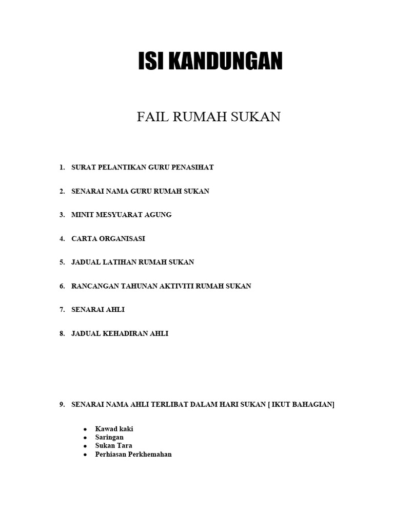 Fail Rumah Sukan | PDF
