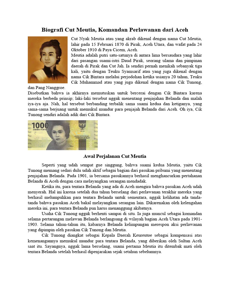 Biografi Cut Meutia | PDF
