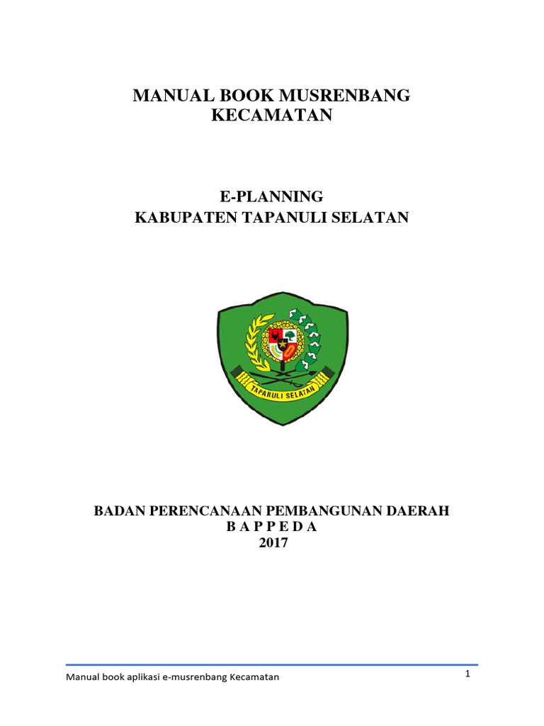 Manual Book E-Planning Musrenbang Kecamatan | PDF