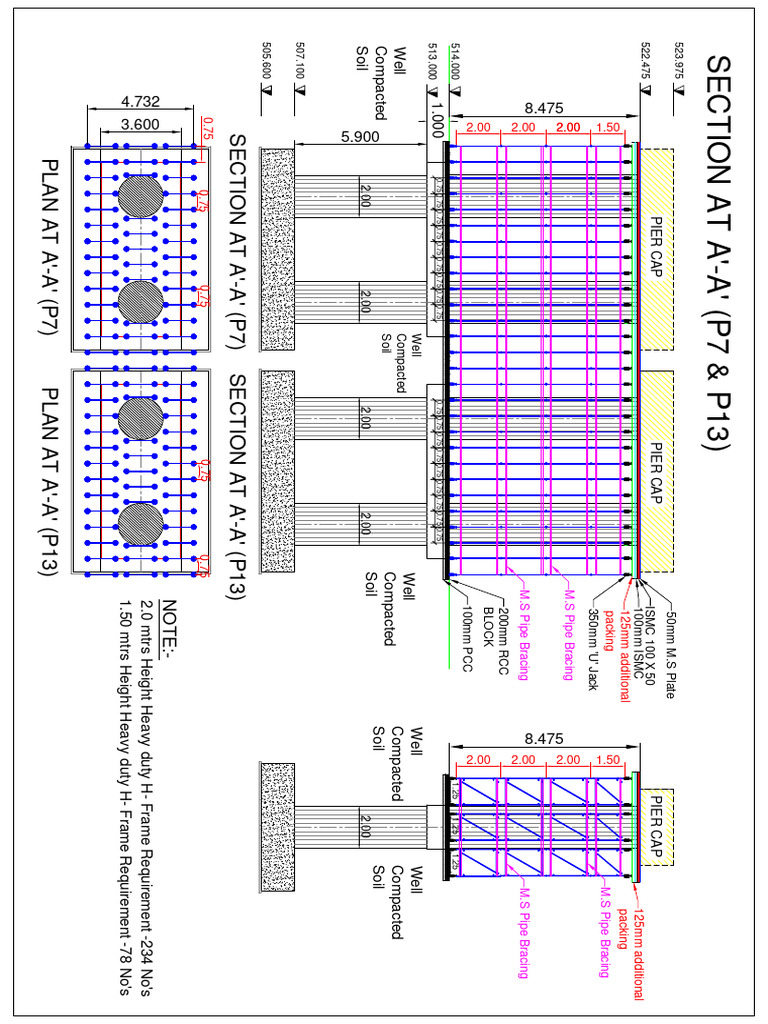 H - Frame Section at A'-A' (p7 & p13) | PDF