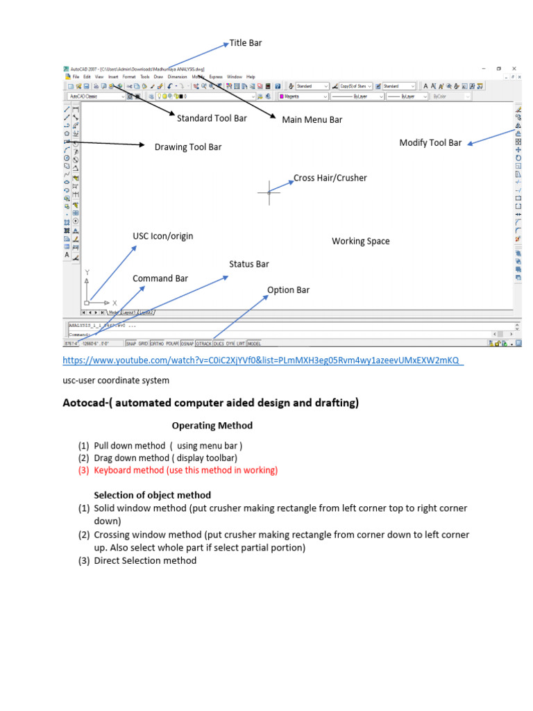 Auto Cad Basic | PDF | Window (Computing) | Computer Keyboard